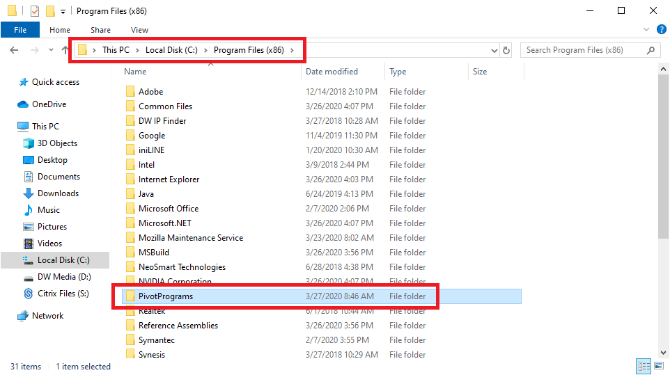 Clean Reinstalling Pivot CMS (Windows) – Digital Watchdog