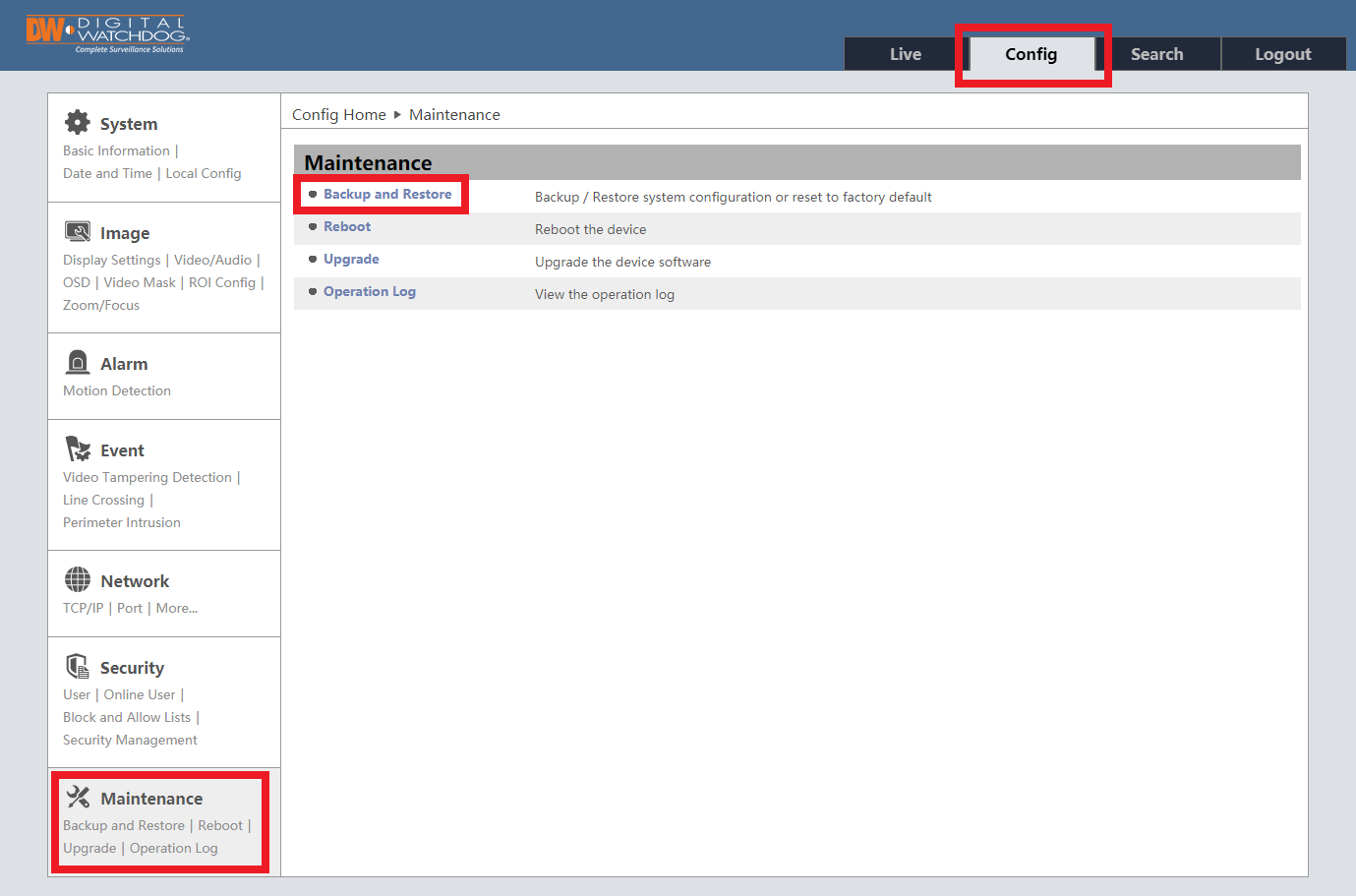 Factory Defaulting MxT Cameras – Digital Watchdog