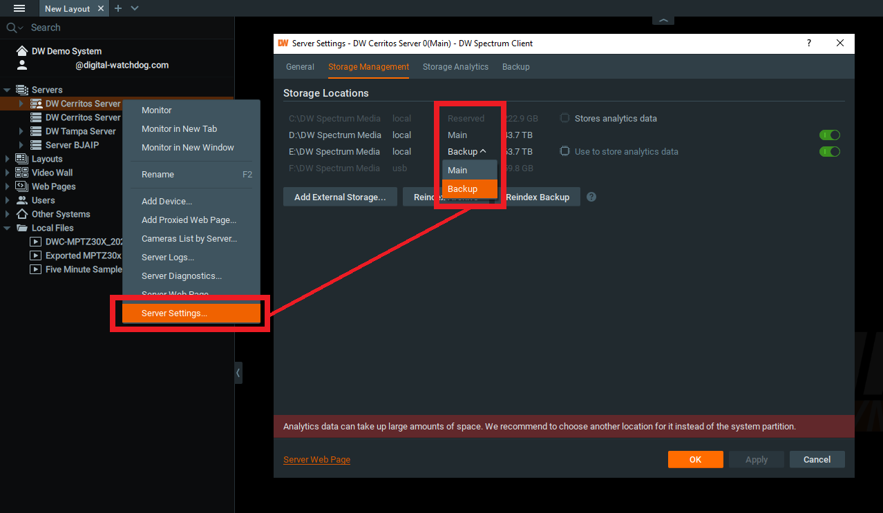 DW Spectrum - Storage Backup – Digital Watchdog