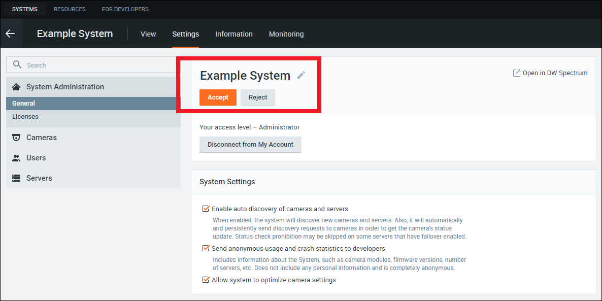 DW Spectrum - Changing DW Cloud Owners – Digital Watchdog