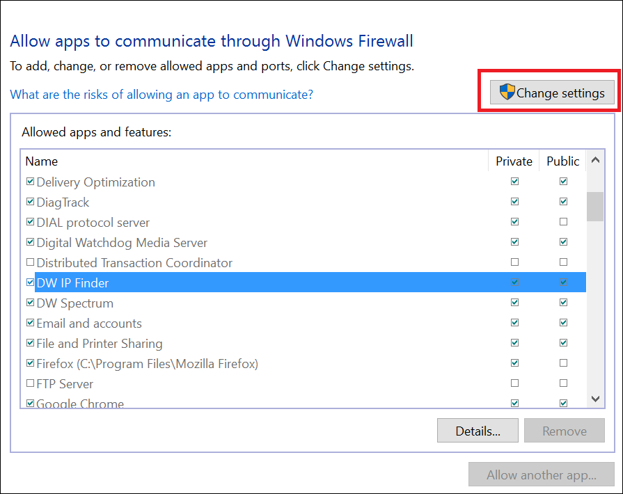 DW IP Finder - Configuring Windows Firewall – Digital Watchdog