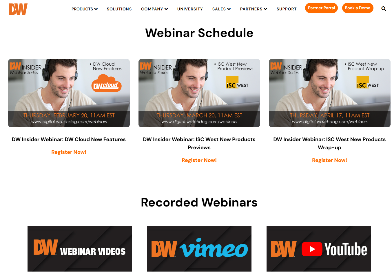 DW Webinars and Demonstrations – Digital Watchdog
