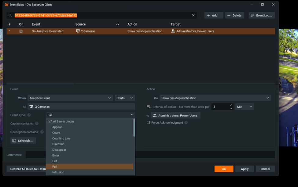 DW Spectrum - Creating a Fall Detection Event Rule – Digital Watchdog